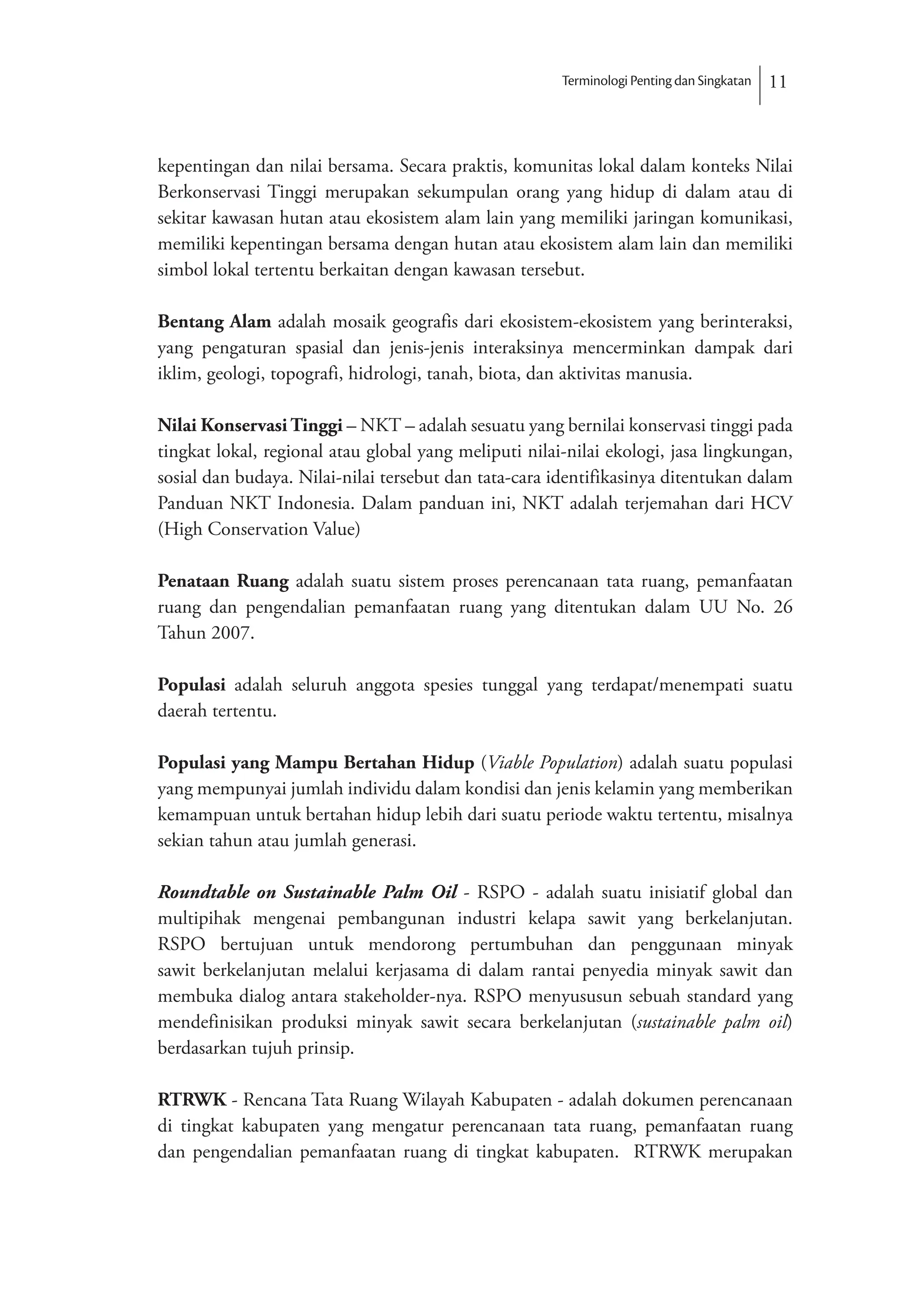 Panduan Identifikasi High Conservation Value di Indonesia. | PDF