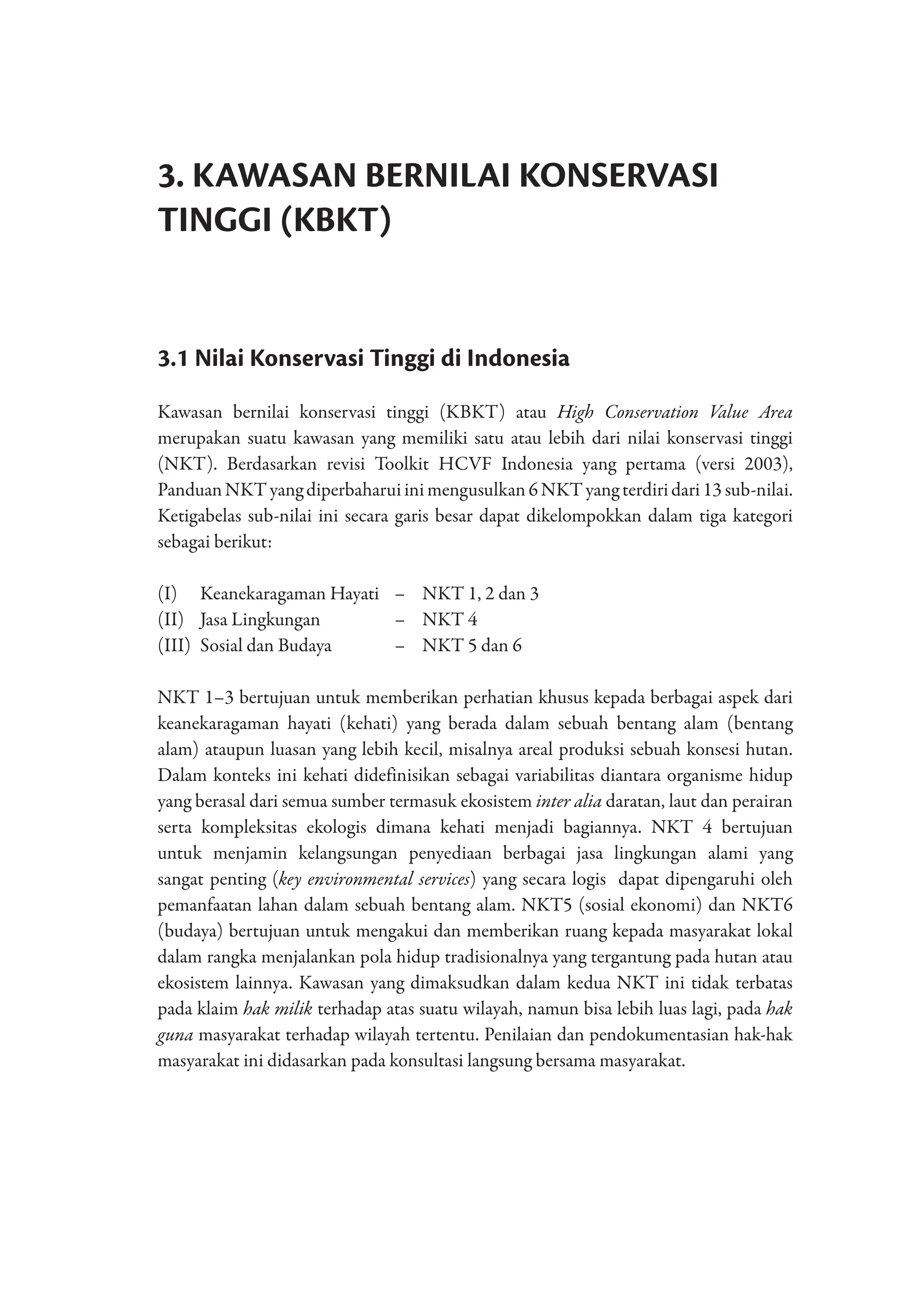 Panduan Identifikasi High Conservation Value di Indonesia. | PDF