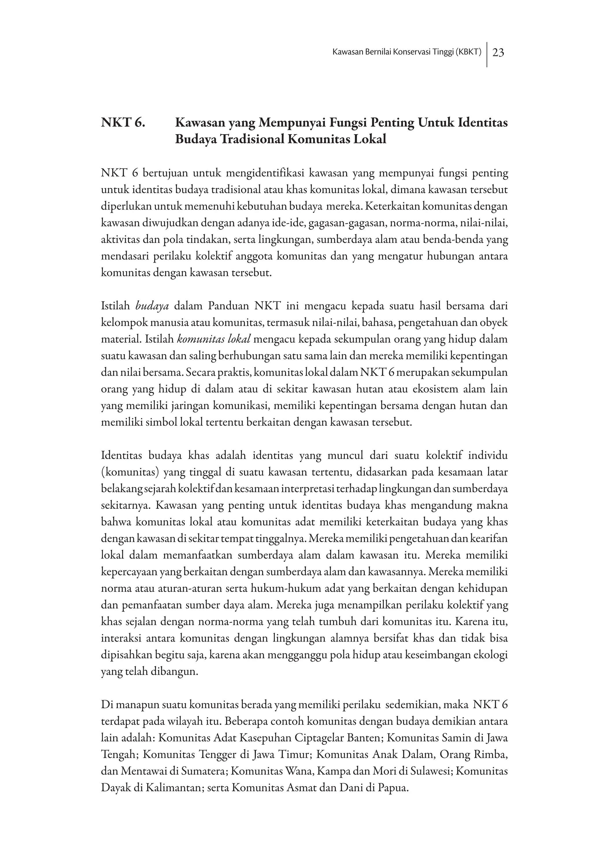 Panduan Identifikasi High Conservation Value di Indonesia. | PDF