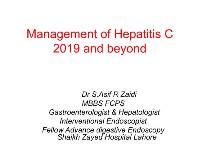 Hcv approach to management | PPT