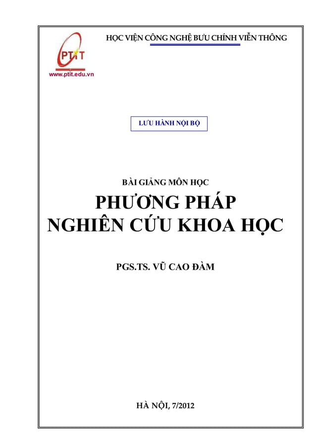 Bài giảng môn học phương pháp nghiên cứu khoa học | DOC