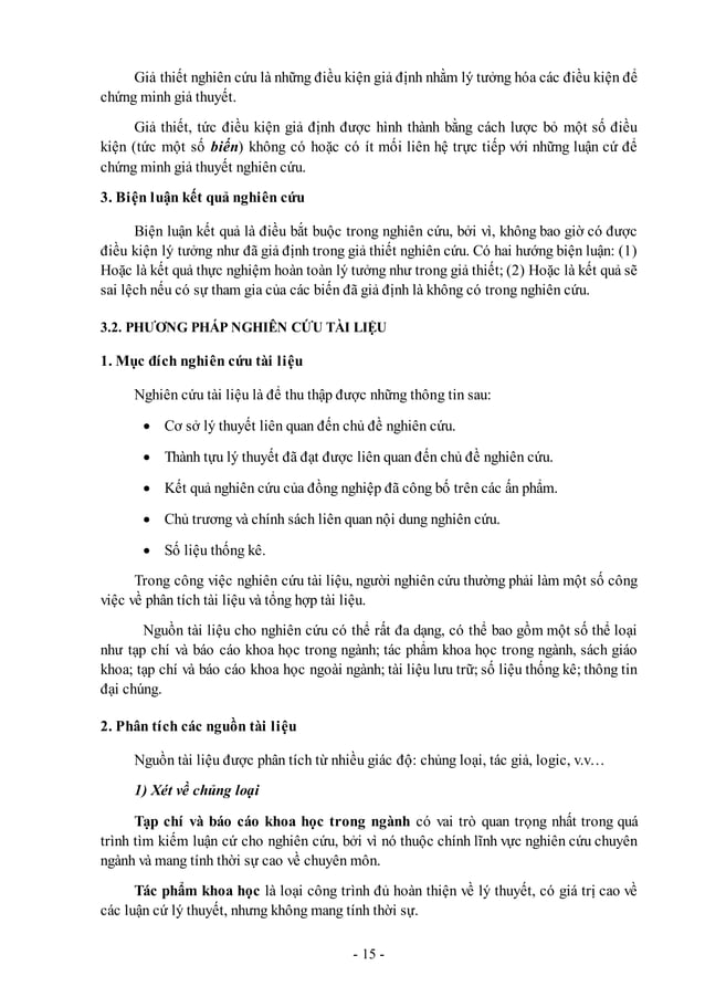 Bài giảng môn học phương pháp nghiên cứu khoa học | DOC