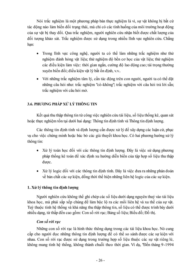 Bài giảng môn học phương pháp nghiên cứu khoa học | DOC