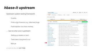 HBaseConEast2016: HBase on Docker with Clusterdock | PPT