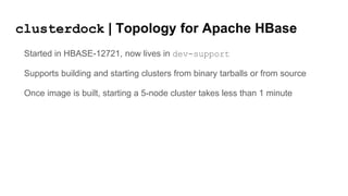 HBaseConEast2016: HBase on Docker with Clusterdock | PPT