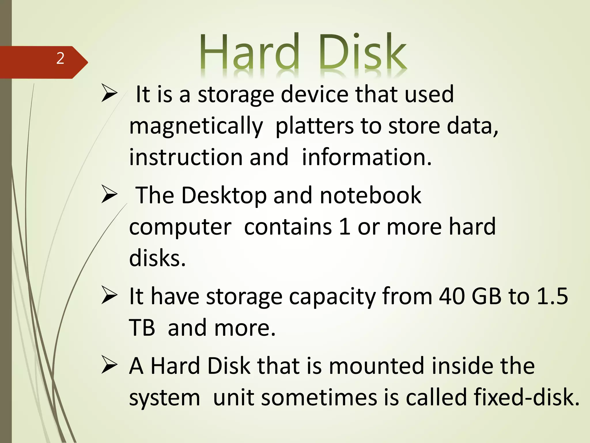 Hard Disk Drive Complete structure | PPTX