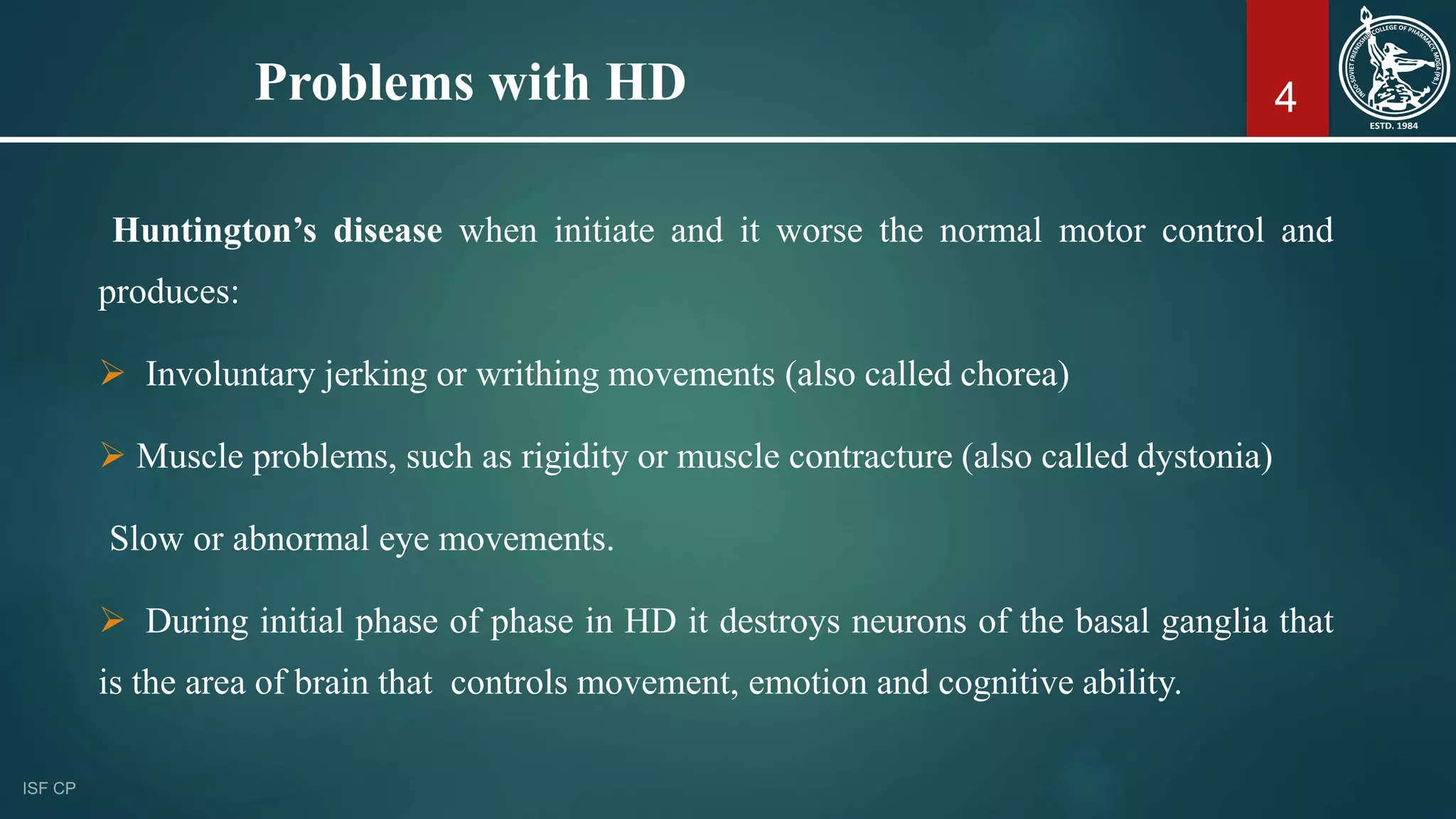 Huntington's disease & its Treatment | PPTX