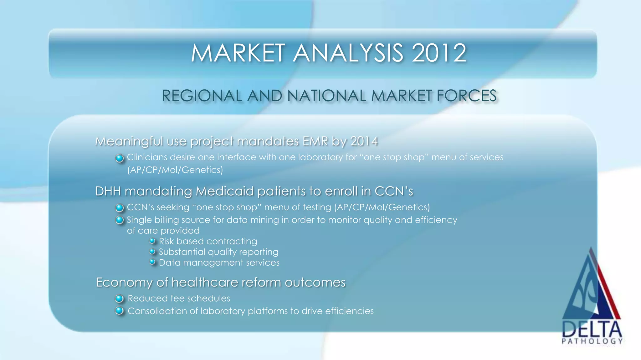 Delta Pathology Pathology Institute Presentation 2013 | PPTX