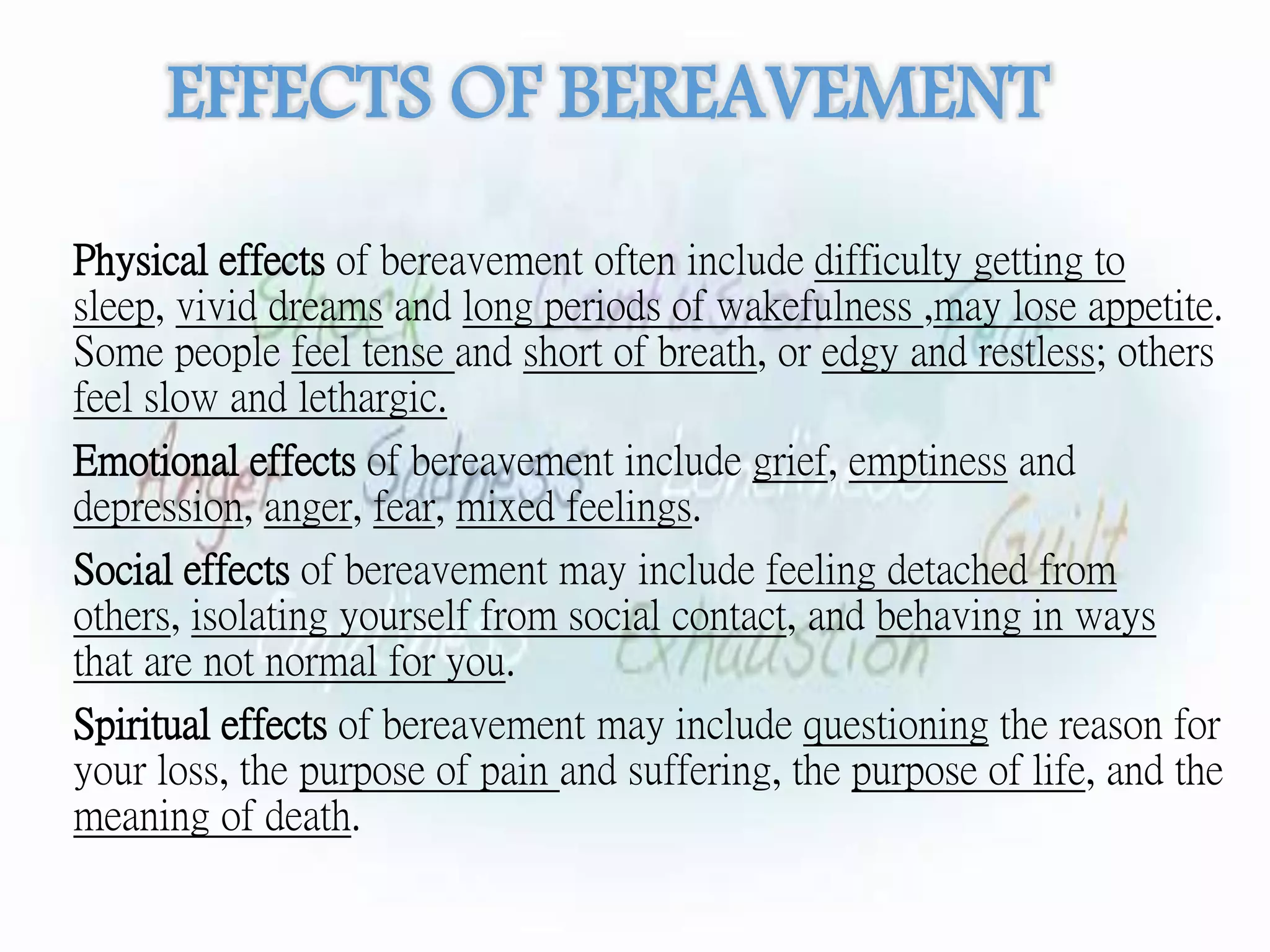 bereavement and grief | PPTX