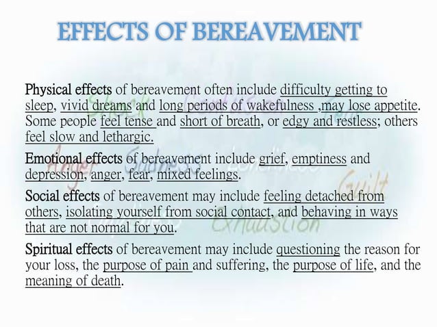bereavement and grief | PPTX