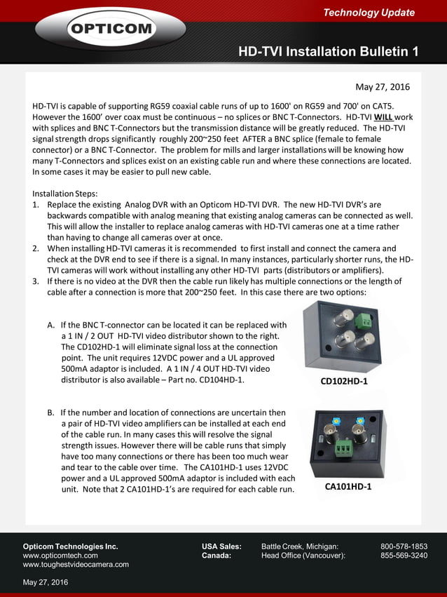 HDTVI Technology Update | PDF