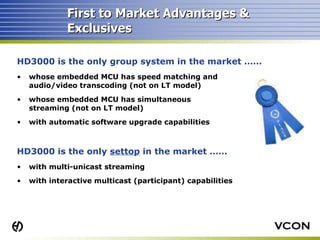 HD3000/HD3000 LT Briefing VCON Introduces the High Definition ... | PPT