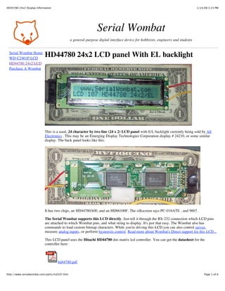 Hd44780a00 dtasheet | PDF
