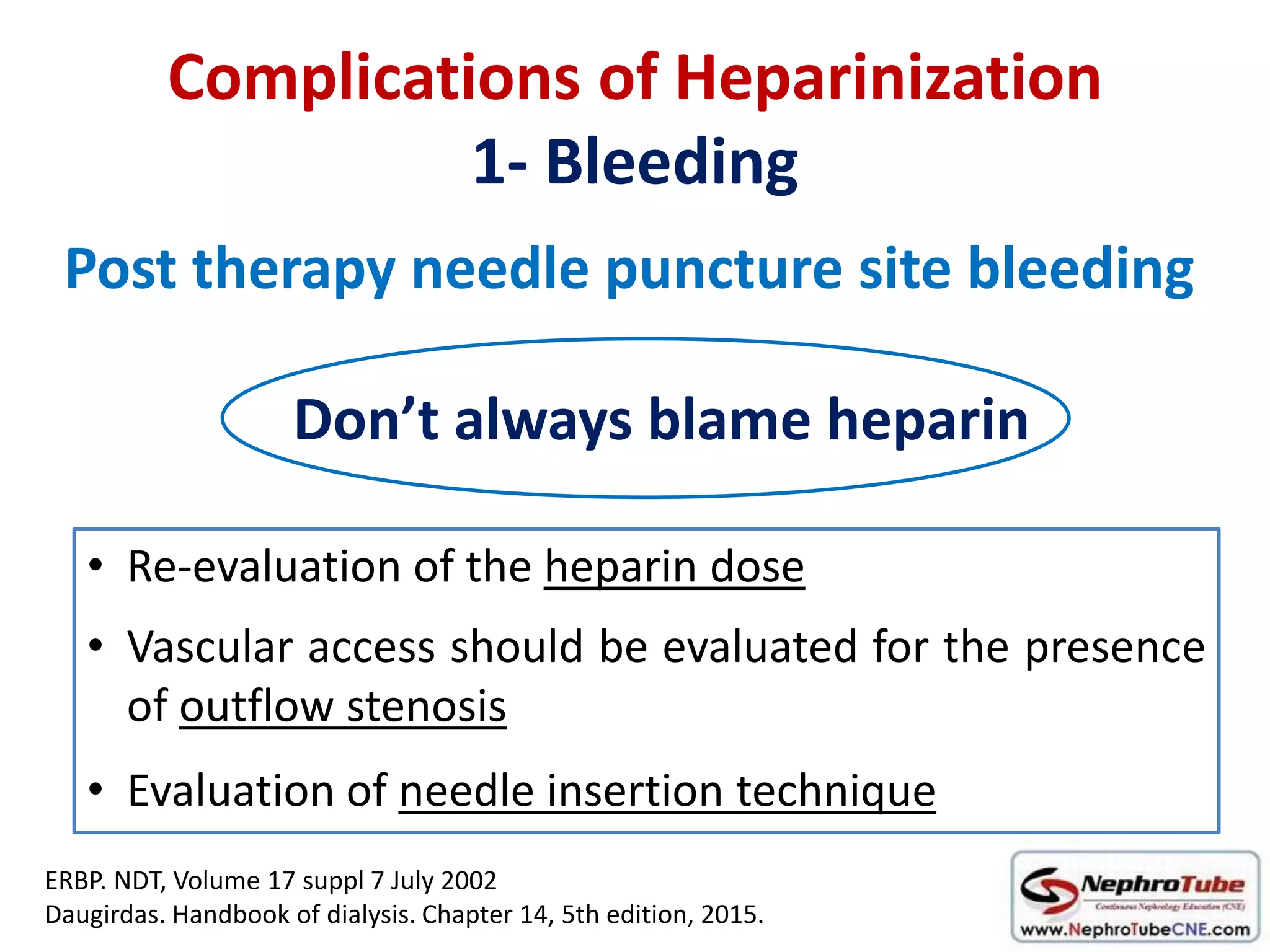 Hemodialysis Anticoagulation - Different Protocols / Protocol Selection ...