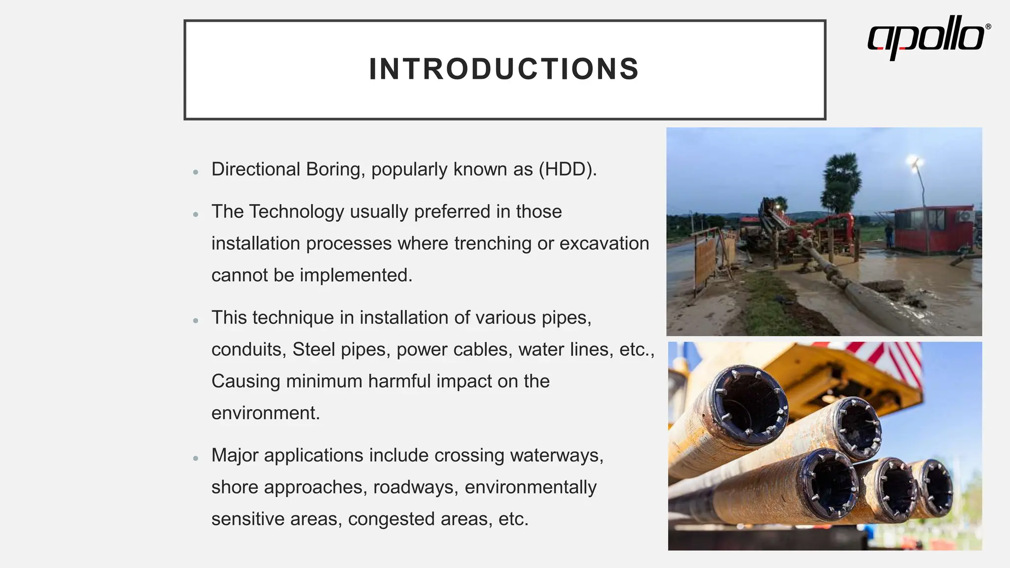 Technical Features of Apollo HDD Machines In India and Worldwide | PPT