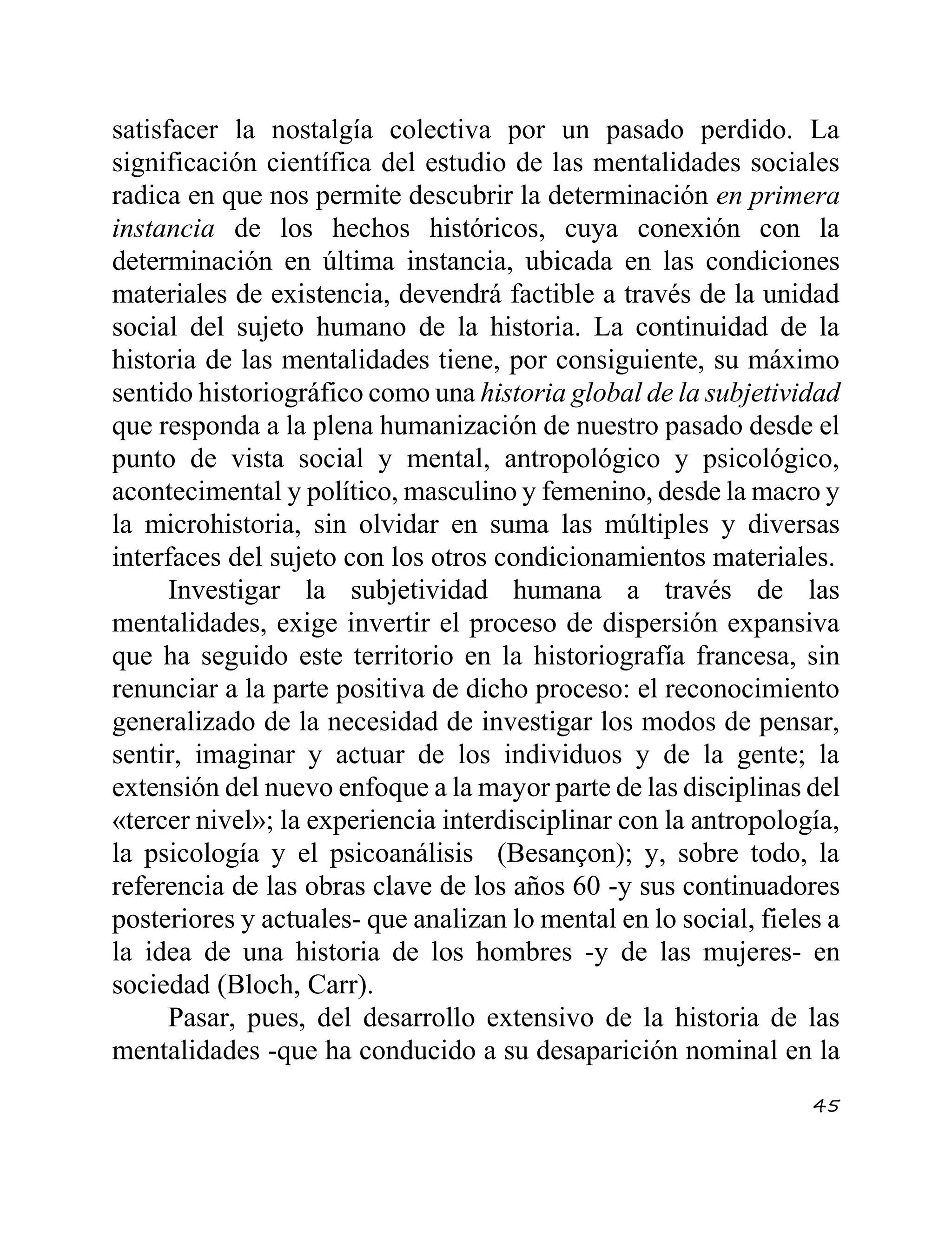 Historia de las mentalidades, historia social | DOCX