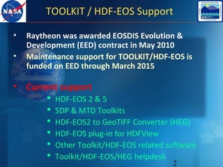 Status of HDF-EOS, Related Software and Tools | PPT