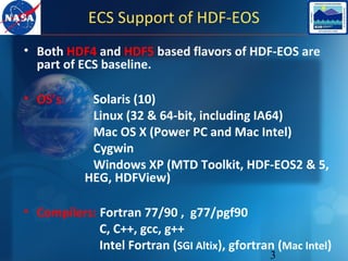 Status of HDF-EOS, Related Software and Tools | PPT