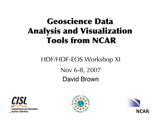 Geoscience Data Analysis and Visualization Tools from NCAR | PPT