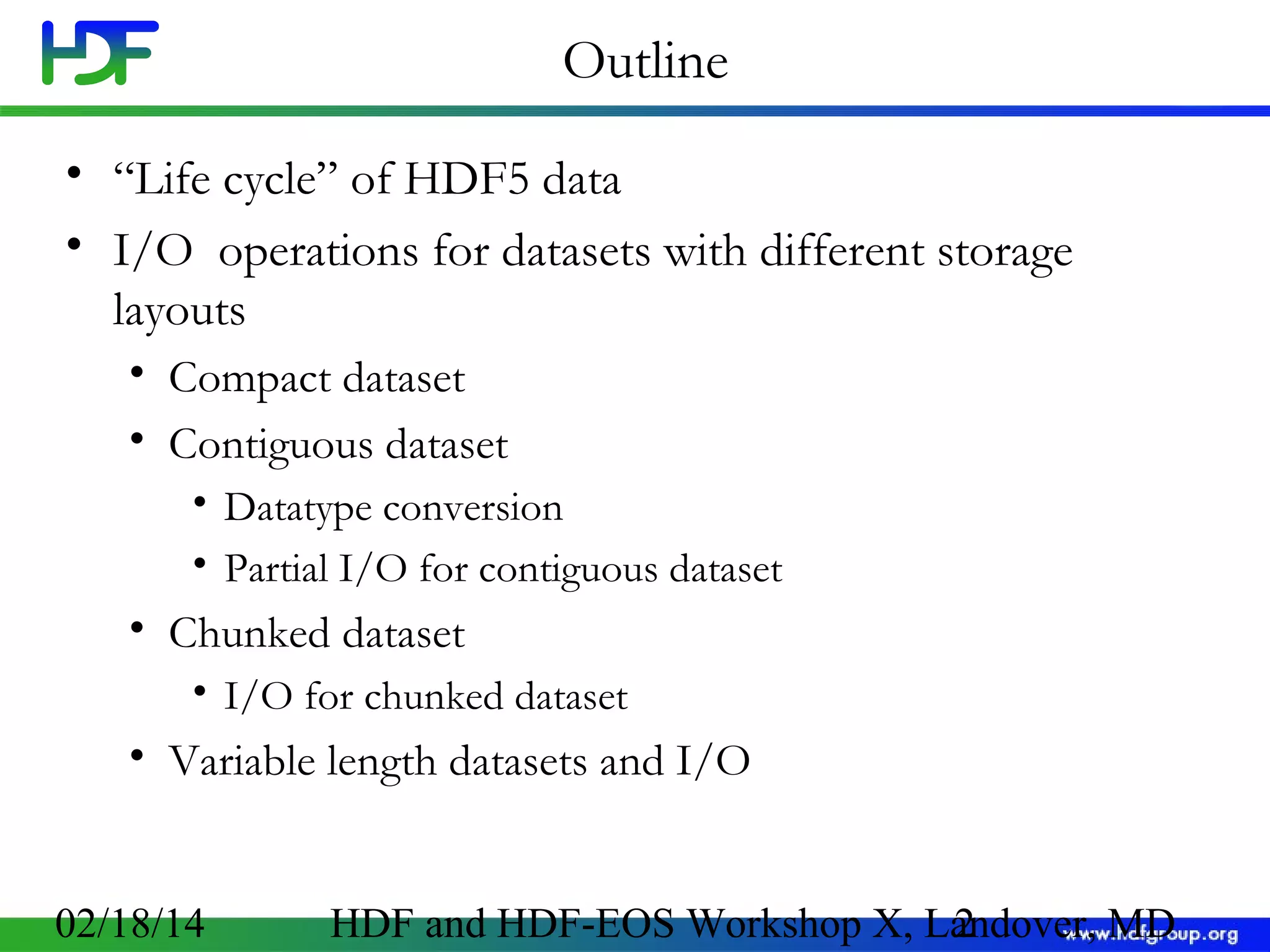 HDF5 Life cycle of data | PPT