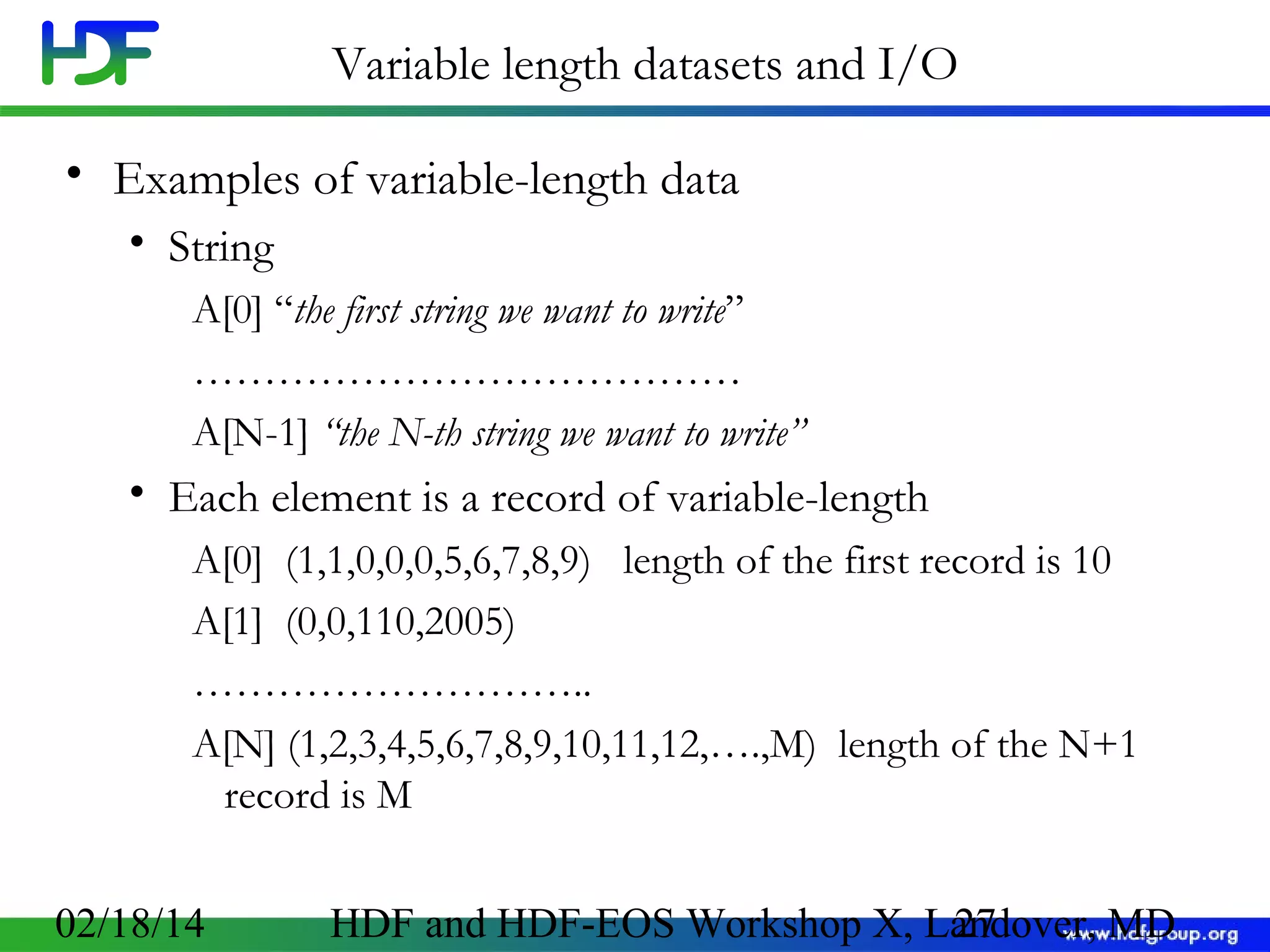 HDF5 Life cycle of data | PPT