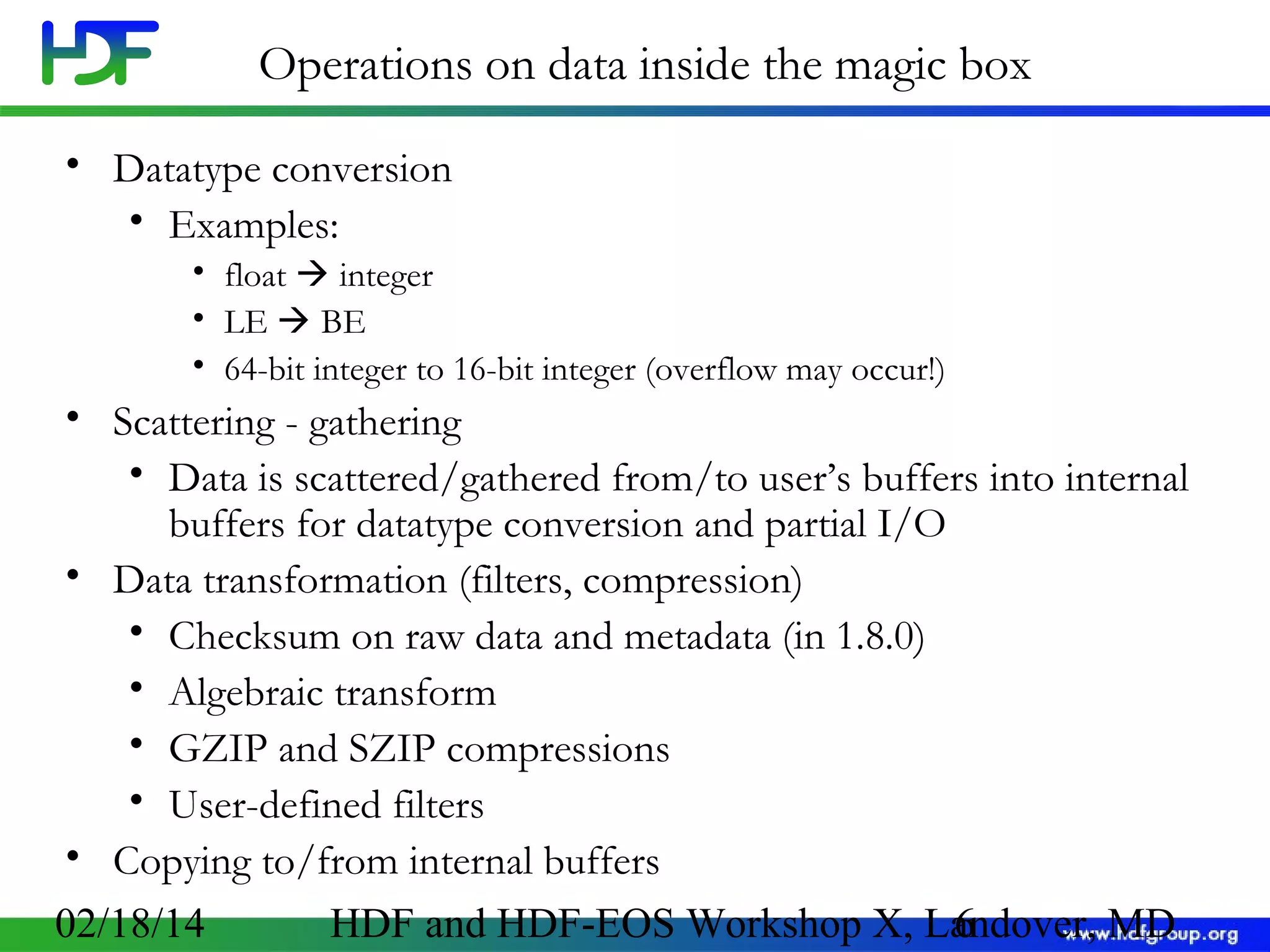 HDF5 Life cycle of data | PPT