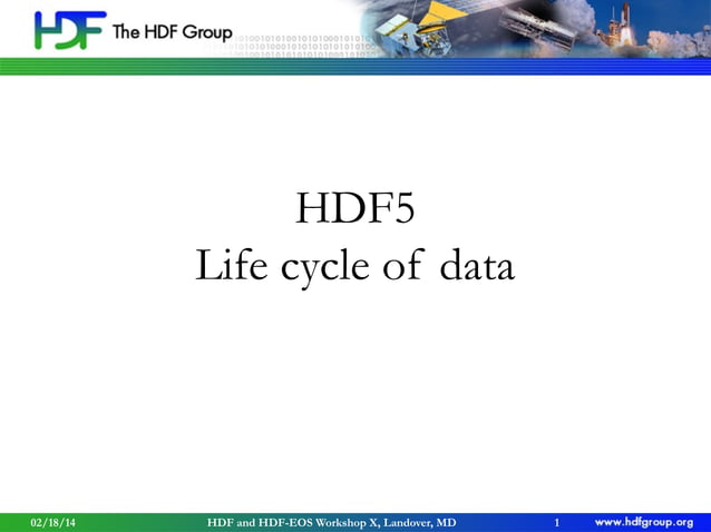 HDF5 Life cycle of data | PPT