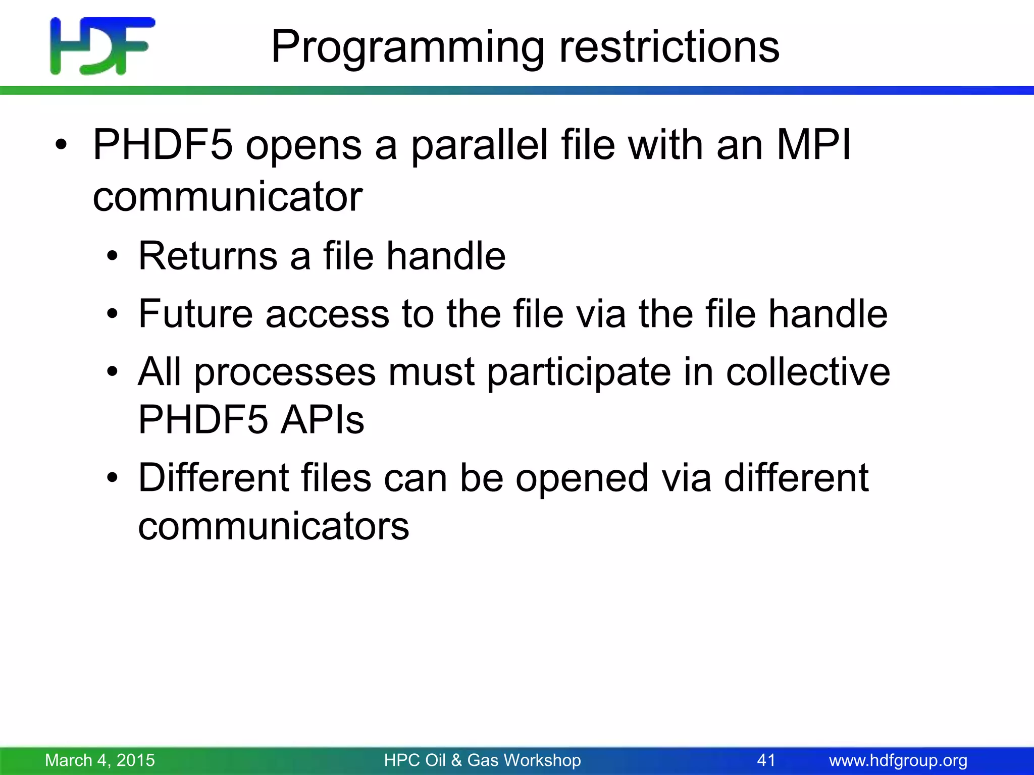 Hdf5 parallel | PPT