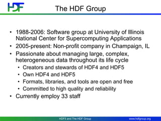 HDF5 and The HDF Group | PPT
