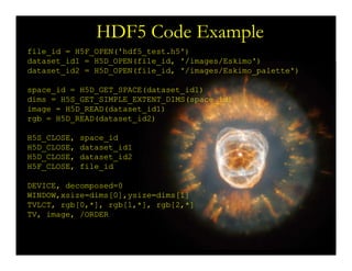 HDF5 Tools in IDL | PPT