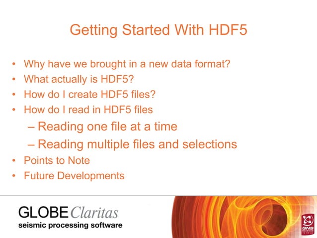 A quick start guide to using HDF5 files in GLOBE Claritas | PPT