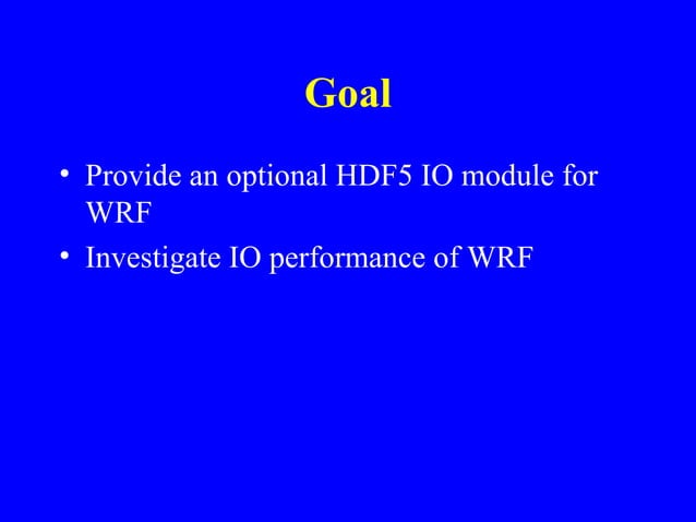 An HDF5-WRF module | PPT