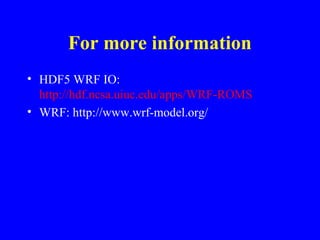 An HDF5-WRF module | PPT
