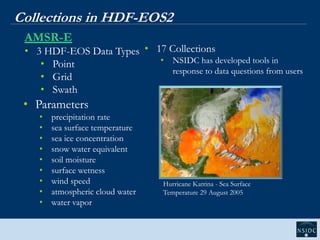HDF & HDF-EOS Data & Support at NSIDC | PPTX
