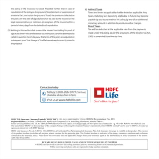 Sampoorn Nivesh - Comprehensive ULIP Policy | HDFC Life | PDF