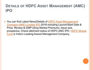 HDFC Asset Management IPO Details - Date, GMP Price, Latest Review ...