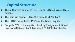 Hdfc bank | PPTX | Business Banking & Finance | Business