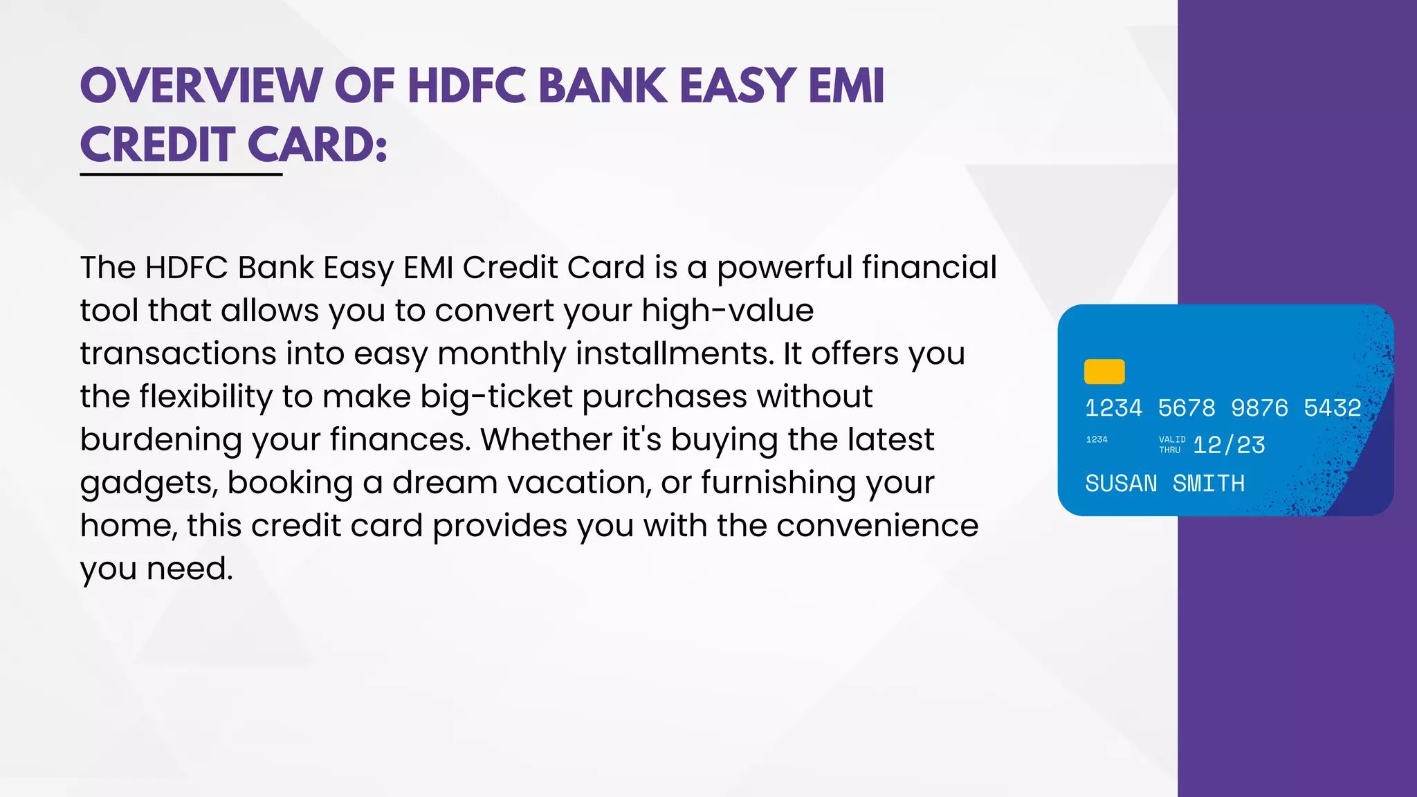 Experience Hassle-Free Shopping with the HDFC Bank Easy EMI Credit Card ...