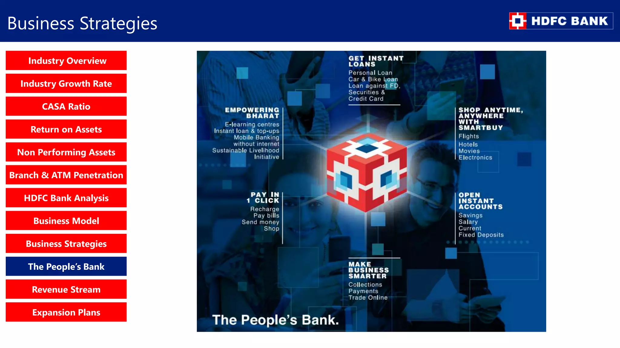 HDFC Bank Financial Analysis & Industry Comparison 2017 | PPTX