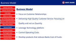 HDFC Bank Financial Analysis & Industry Comparison 2017 | PPTX