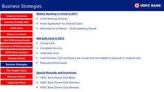 HDFC Bank Financial Analysis & Industry Comparison 2017 | PPTX