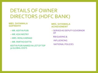 Hdfc bank ltd | PPTX