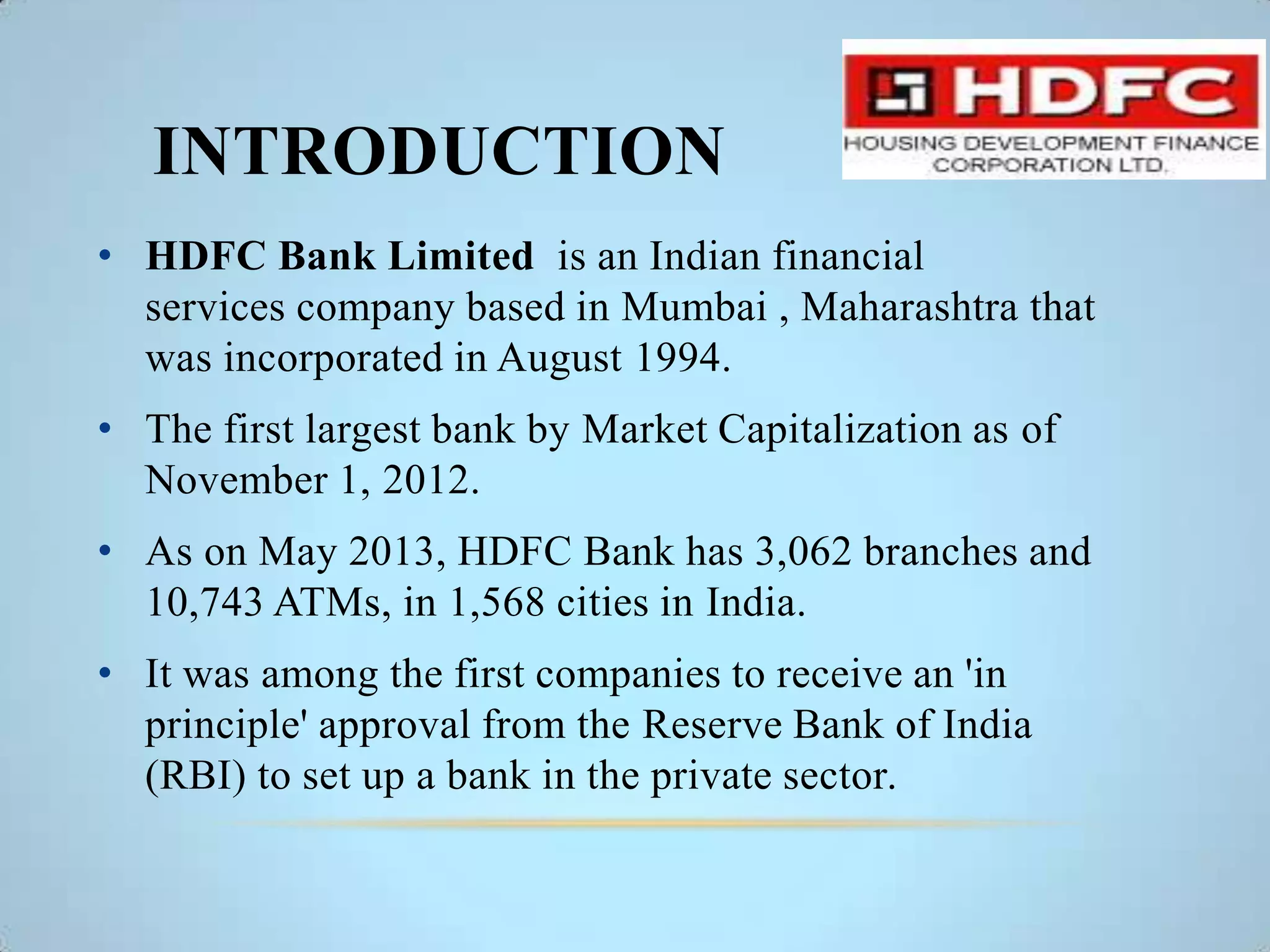 Hdfc bank ppt | PPTX
