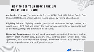 Your Path to Financial Empowerment: HDFC Bank UPI RuPay Credit Card | PPTX