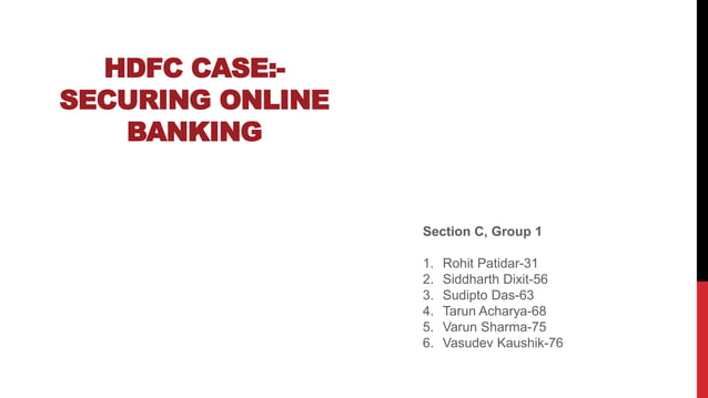 Hdfc case presentation | PPT