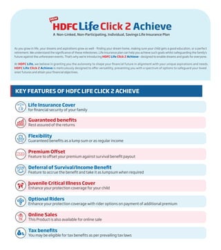 HDFC click to achieve for child future secure | PDF