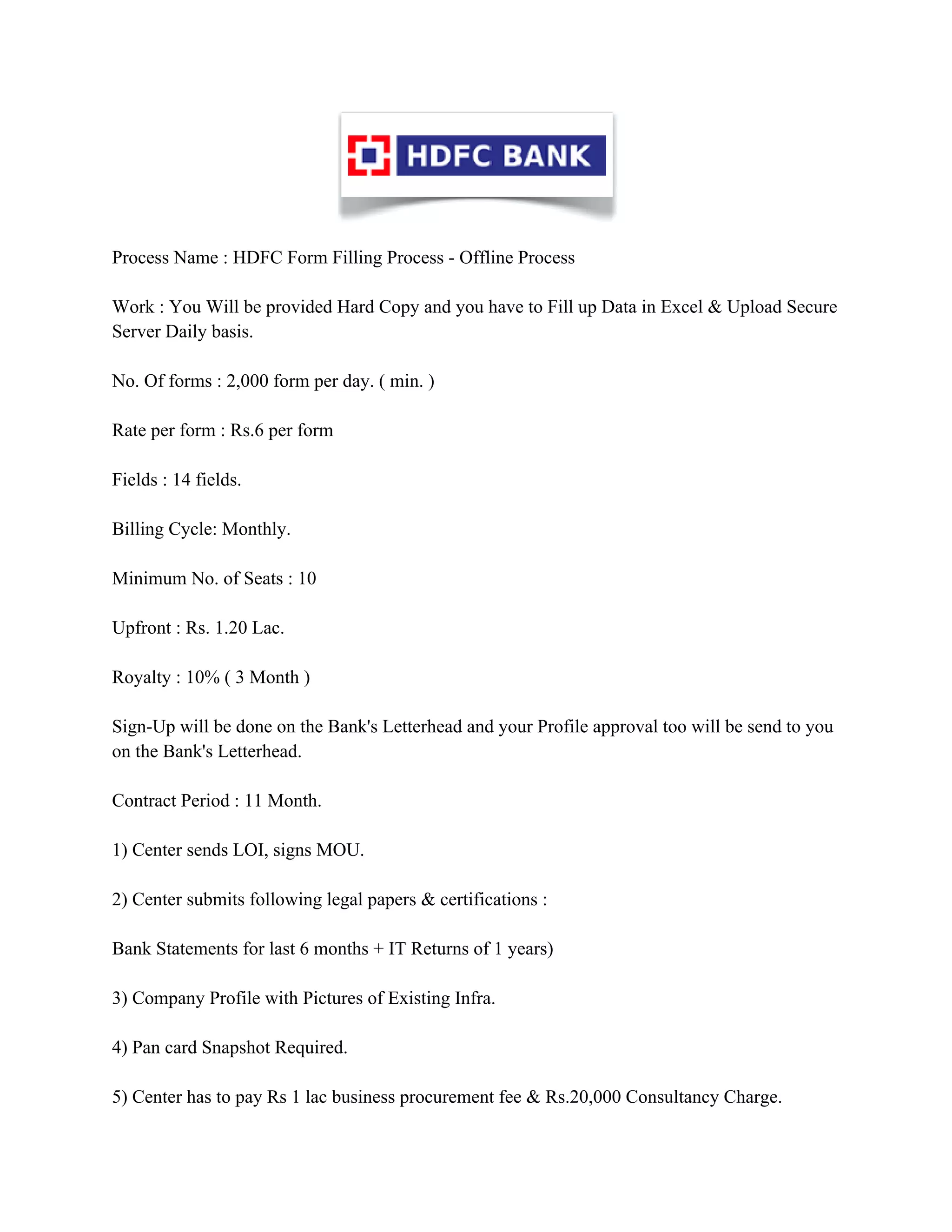 Hdfc form filling process | PDF