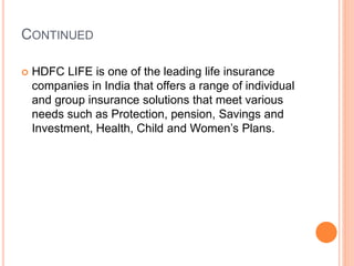Hdfc life | PPTX