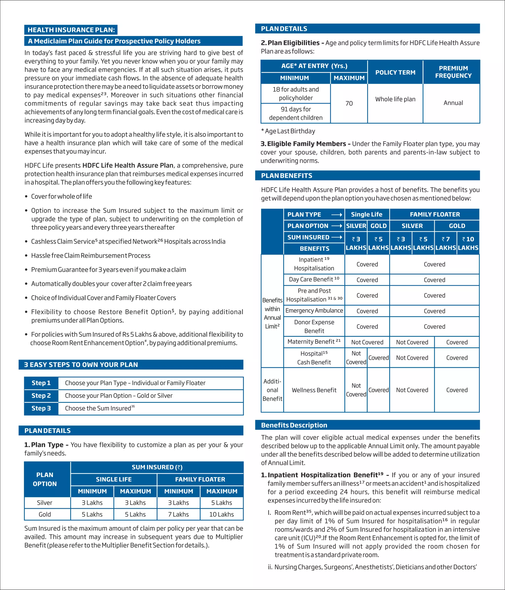 Open an HDFC Life Health Assure Plan | PDF