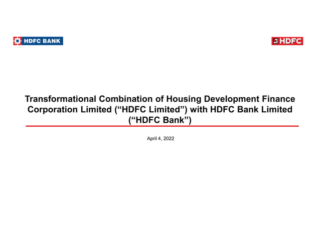 Hdfc merger ppt (1).pdf | Business Accounting & Finance | Business